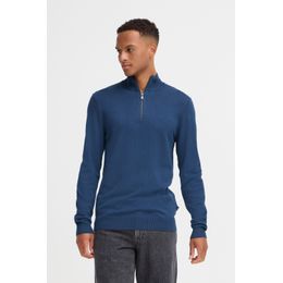 Blend Jungen Troyer "BHDAN", blau, Basic, Gr. S, meliert, Feinstrick, 70% Viskose, 30% Nylon, Pullover, Stilvoller Troyer mit Rei&szlig;verschluss