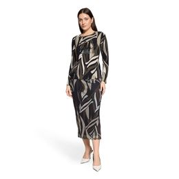 Betty Barclay Damen Midirock "Damen mit Gummizug"taupe, schwarz, Gr. 40, Obermaterial: 95% Polyester, 5% Elasthan. Futter: 95% Viskose, 5% Elasthan,