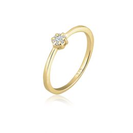 Elli DIAMONDS Damen Verlobungsring "Verlobung Blume Diamant (0.045 ct.) 375 Gelbgold", 58mm, P1 = bei 10-facher Vergr&ouml;&szlig;erung erkennbare Einschl&uuml;sse,
