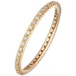 Jobo Damen Diamantring "Memory Ring Goldring schmal zart", 54, SI = kleine Einschl&uuml;sse, Diamanten Gelbgold 585gelbgold 585, Diamanten, Gelbgold 585,
