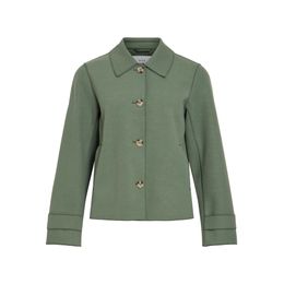 Kurzjacke Vila "VIJUICE L/S SHORT JACKET - NOOS", Damen, Gr. 34, laurel wreath, Web, Obermaterial: 80% Polyester, 10% Polyacryl, 10% Viskose, unifarben, regular fit kurz, Jacken Kurzjacke