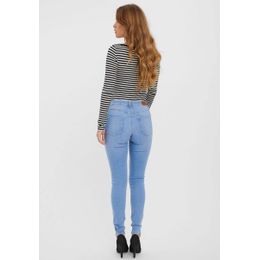 V&eacute;ro Moda VERO MODA Damen Skinny-fit-Jeans "VMLUX MR SLIM JEANS RI371", blau, Basic, Gr. XS, Denim/Jeans, Obermaterial: 92% Baumwolle, 6% Elastomultiester, 2%