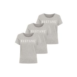 Mustang Damen T-Shirt "T-Shirt Style Alma 3P 3er Pack", grau, Gr. S, Obermaterial: 100% Baumwolle CO., Shirts