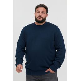 Blend Damen Strickpullover "BHLars Big & Tall", blau, Gr. 4XL, unifarben, Feinstrick, 50% Baumwolle, 50% Polyacryl, Pullover, Strickpullover mit