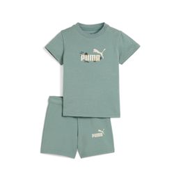 Puma Jungen Trainingsanzug "MINICATS SANDY ADVENTURES TEE AND SHORTS SET INF", gr&uuml;n, Gr. 68, bedruckt, Jersey, Obermaterial: 100% Baumwolle,