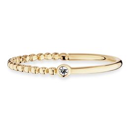 CAI CA&Iuml; Damen Fingerring "925 Sterling Silber vergoldet Zirkonia", 052 (16,6), Silber 925 (Sterlingsilber), gelb, Silber 925 (Sterlingsilber), Fingerringe
