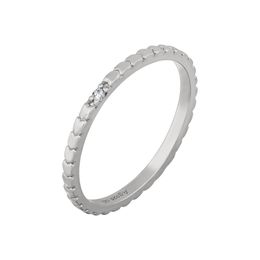 CAI CA&Iuml; Damen Fingerring "925/- Sterling Silber rhodiniert Herzen Zirkonia Stacking", 054 (17,2), Silber 925 (Sterlingsilber), wei&szlig;, Silber 925