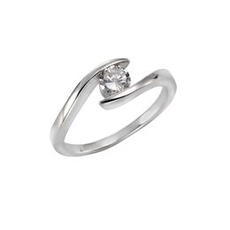 Vivance Damen Fingerring "925 Silber rhodiniert Zirkonia wei&szlig;", 054 (17,2), Silber 925 (Sterlingsilber), wei&szlig;, Silber 925 (Sterlingsilber),