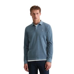 Marc O'Polo Langarm-Poloshirt MARC O'POLO "aus soft-touch Bio-Baumwoll-Jersey", Damen, Gr. M, stormy blau, Obermaterial: 100% Baumwolle, unifarben, regular fit, Shirts