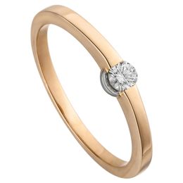 Jobo Damen Diamantring "Ring Ros&eacute;goldring Solit&auml;r", 58, SI = kleine Einschl&uuml;sse, Diamanten Ros&eacute;gold 585ros&eacute;gold 585, Diamanten, Ros&eacute;gold 585,