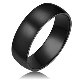 True Rebels Herren Fingerring "TR306", 64, Edelstahl, 6,7mm, schwarz, Edelstahl, Fingerringe
