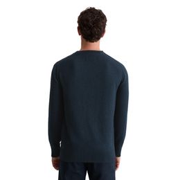 Marc O'Polo MARC O'POLO Herren Rundhalspullover "regular aus Bio-Baumwoll-Mix-Boucle"schwarz navy, Gr. XL, Strick, Obermaterial: 89% Baumwolle, 6% Polyester, 5%