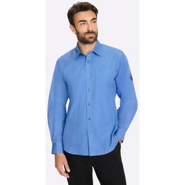 Catamaran Herren Langarmhemd, blau, Gr. 41, unifarben, 100% Baumwolle, Hemden