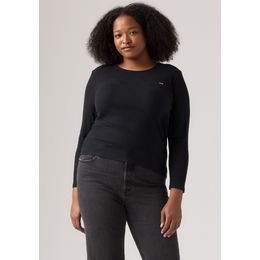 LEVI'S&reg; PLUS LEVI'S PLUS Damen Langarmshirt "PL HAYES LS", grau, Gr. XXL, Feinripp, Obermaterial: 96% Baumwolle, 4% Elasthan, Shirts, in figurbetonter Passform