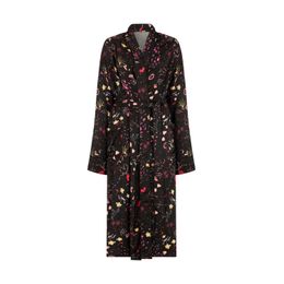 Lily & Lionel Bademantel LILY AND LIONEL "Corina Kimono Style Print Robe Damen", Damen, Gr. L, schwarz, 100% Viskose, Hausm&auml;ntel Bademantel