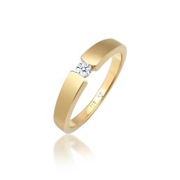 Elli DIAMONDS Damen Verlobungsring "Verlobungsring Diamant (0.11 ct.) 585 Gelbgold", 54mm, P1 = bei 10-facher Vergr&ouml;&szlig;erung erkennbare Einschl&uuml;sse,