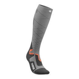 Sportsocken Bauerfeind "SKI PERFORMANCE COMPRESSION SOCKS", Damen, Gr. 43-46, grau, m, Obermaterial: 89% Polyamid, 11% sonstige Fasern, Socken Sportsocken