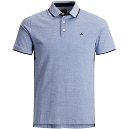 Jack & Jones JACK & JONES Herren Poloshirt "JJEPAULOS im Doppelpack mit Logostickerei und Komfort", blau, Gr. XL, unifarben, Single Jersey, Obermaterial: 100%