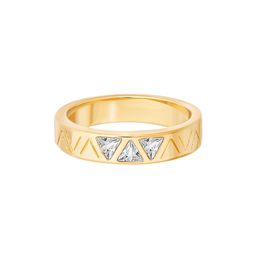 CAI CA&Iuml; Damen Fingerring "925 Sterling Silber gelb vergoldet mit Zirkonia Dreiecken", 054 (17,2), Silber 925 (Sterlingsilber), gelb, Silber 925
