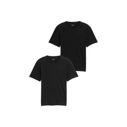 Tom Tailor Herren T-Shirt, schwarz, Gr. XL, unifarben, Single Jersey, Obermaterial: 100% Baumwolle, Shirts, mit Logo Print