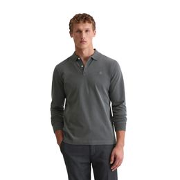 Marc O'Polo Langarm-Poloshirt MARC O'POLO "aus soft-touch Bio-Baumwoll-Jersey", Herren, Gr. XXL, light graphite, Obermaterial: 100% Baumwolle, unifarben, regular fit, Shirts