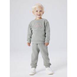 name it Jungen Sweathose "NMMOBEAR NREG SWEAT PANT UNB NOOS", grau, Gr. 104, unifarben, Sweatware, Obermaterial: 51% Baumwolle, 35% Polyester, 14%