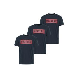 Mustang Herren T-Shirt "T-Shirt Style Austin 3P 3er Pack", blau, Gr. S, Obermaterial: 100% Baumwolle CO(Bio)., Shirts