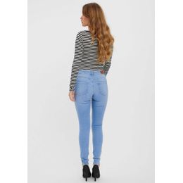 V&eacute;ro Moda VERO MODA Damen Skinny-fit-Jeans "VMLUX MR SLIM JEANS RI371", blau, Basic, Gr. M, Denim/Jeans, Obermaterial: 92% Baumwolle, 6% Elastomultiester, 2%