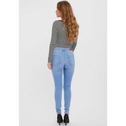V&eacute;ro Moda VERO MODA Damen Skinny-fit-Jeans "VMLUX MR SLIM JEANS RI371", blau, Basic, Gr. L, Denim/Jeans, Obermaterial: 92% Baumwolle, 6% Elastomultiester, 2%