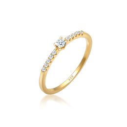 Elli DIAMONDS Damen Verlobungsring "Geo Microsetting Diamant (0.11 ct.) 585 Gelbgold", 56mm, P1 = bei 10-facher Vergr&ouml;&szlig;erung erkennbare Einschl&uuml;sse,