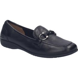 Josef Seibel Damen Ballerina "Fenja 34, black-black", Gr. 38, schwarz, Obermaterial: 100% Rindsleder Leather cow., Schuhe