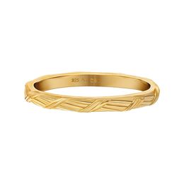 CAI CA&Iuml; Damen Fingerring "925 Silber vergoldet Flechtoptik Stacking", 048 (15,3), Silber 925 (Sterlingsilber), gelb, Silber 925 (Sterlingsilber),