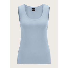 Madeleine Mode MADELEINE Damen Tr&auml;gertop "Tanktop Tanktop mit breiten Tr&auml;gern", blau, Gr. 40, Obermaterial: 95% Viskose CV. 5% Elasthan EL., Tops