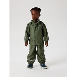 name it Jungen Regenmantel "NKNDRY10 f&uuml;r M&auml;dchen mit Regenjacke und Hose im Set", gr&uuml;n, Gr. 158, unifarben, Web, Obermaterial: 100% Polyester,