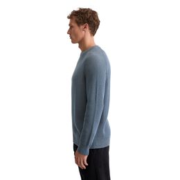 Marc O'Polo MARC O'POLO Herren Rundhalspullover "aus Bio-Baumwolle"stormy blau, Gr. S, unifarben, Obermaterial: 100% Baumwolle, Pullover