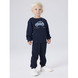 name it Jungen Sweathose "NMMOBEAR NREG SWEAT PANT UNB NOOS", blau, Gr. 98, unifarben, Sweatware, Obermaterial: 51% Baumwolle, 35% Polyester, 14%