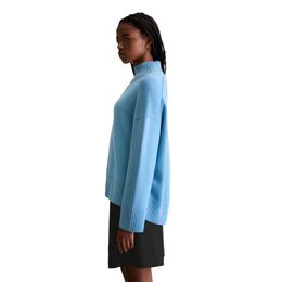 Marc O'Polo Damen Stehkragenpullover "aus softem Wolle-Mix"azure sky, Gr. L, MARC O'POLO DENIM, unifarben, Obermaterial: 45% Wolle (Schafwolle), 35% Polyamid,