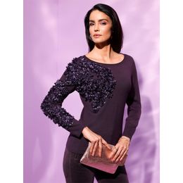 WITT Damen Langarm-Pullover im wertigen Mix aus Viskose und Lyocell, aubergine, Gr&ouml;&szlig;e 40