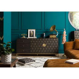 Sideboard Mango 180x40x77 grau ge&ouml;lt DIAMOND #110