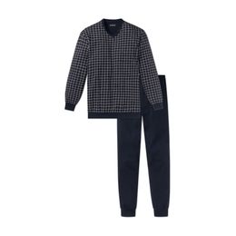 Schiesser Pyjama Herren Gr&ouml;&szlig;e XL dunkelblau / grau / wei&szlig;