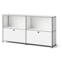 Tchibo - Metall-Sideboard &raquo;Cn3 Slim Line&laquo; mit 2 versetzbaren Klappenf&auml;chern - 152x30,5x82,5cm - chrom - Stahl / Aluminium / Kunststoff