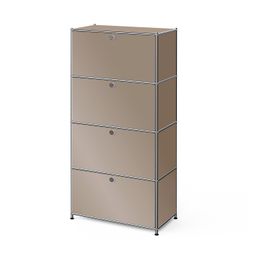Tchibo - Metall-Highboard &raquo;Cn3&laquo; mit 4 Klappenf&auml;chern - 77x40x158,5cm - taupe - Stahl / Aluminium / Kunststoff