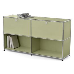 Tchibo - Metall-Sideboard &raquo;Cn3&laquo; mit 2 versetzbaren Klappenf&auml;chern - 152x40x82,5cm - chrom - Stahl / Aluminium / Kunststoff