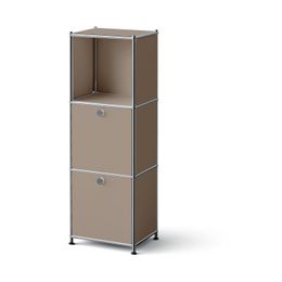 Tchibo - Kommode &raquo;Metall CN3 Slim Line&laquo; mit 2 Klappenf&auml;chern - 40x30,5x120,3cm - taupe - Stahl / Aluminium / Kunststoff