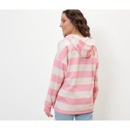 Tchibo - Gestreifter Hoodie - Damen - Gr. L - creme/gestreift