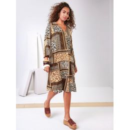 Emilia Lay - Kleid mit V-Ausschnitt, mehrfarbig, Gr. 44 / L