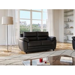 Vente-unique Sofa 2-Sitzer - Kunstleder - Schwarz - MANOA 283211