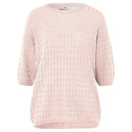 Peter Hahn - Rundhals-Pullover, ros&eacute;, Gr. 46 / L - Schurwolle