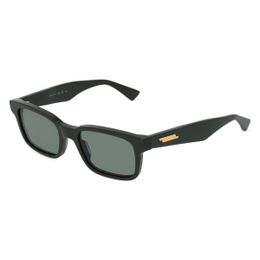 Bottega Veneta BV1146S | Herren-Sonnenbrille | Fassung: Vollrand, Quadratisch, Kunststoff, Olive Gl&auml;nzend | Glasfarbe: Gr&uuml;n