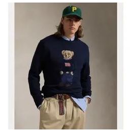 Polo Ralph Lauren f&uuml;r Herren. 710946137001 Pullover aus Baumwolle und Leinen mit marineblauem Bear-Poloshirt (XS), L&auml;ssig